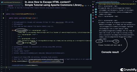 In Java How To Escape Html Content Simple Tutorial Using Apache