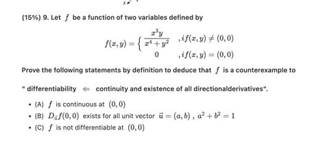 Solved Let F Be A Function Of Two Variables Defined Chegg Com