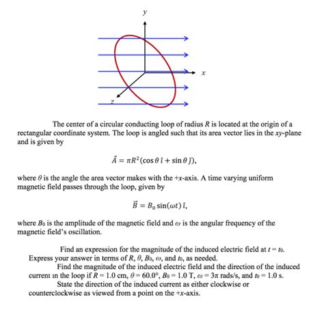 Solved Y X The Center Of A Circular Conducting Loop Of Chegg