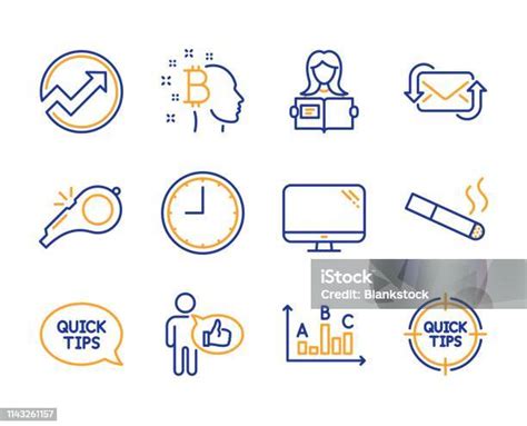 빠른 시작 가이드 흡연 및 컴퓨터 아이콘을 설정 합니다 여자 읽기 감사 및 표지판 처럼 벡터 고객에 대한 스톡 벡터 아트 및 기타 이미지 Istock