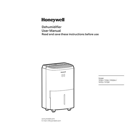 Honeywell Tp70p Dehumidifier User Manual