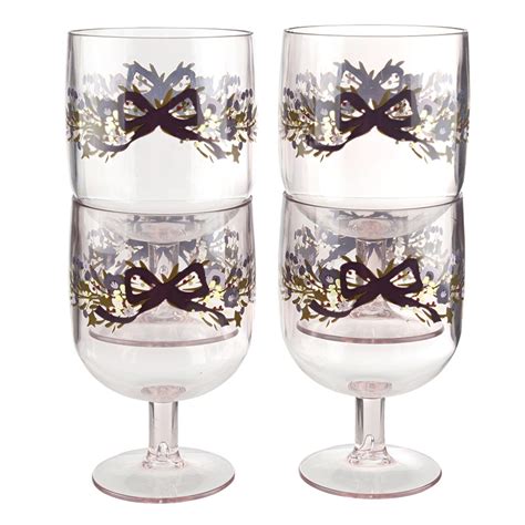 Stackable Acrylic Wine Glasses Lilac Bow Consumer Santa Barbara