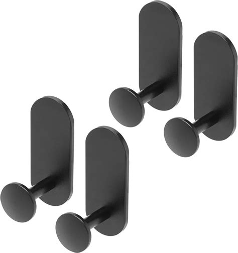 Futchoy Ganchos Adhesivos Negros Paquete De 4 Ganchos De Pared Impermeables Para Colgar Toallas