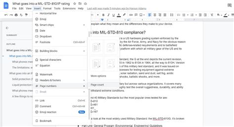 Google Docs How To Add Page Numbers To Your Document