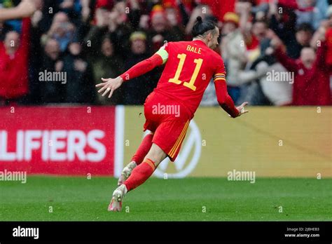 Cardiff Wales 05 June 2022 Wales Gareth Bale Scores A Free Kick