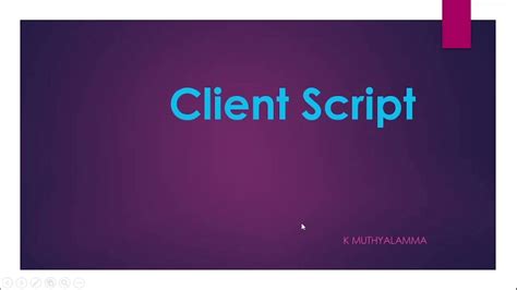 Client Script Youtube