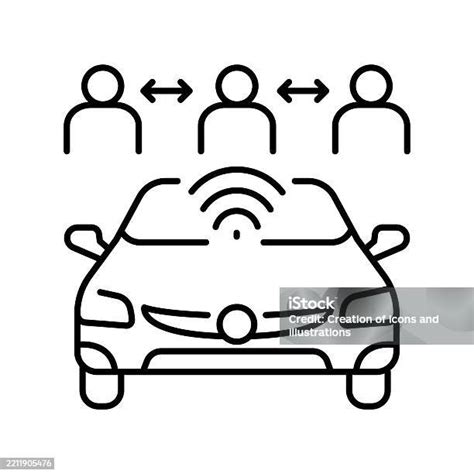 Ai 승차 공유 블랙 라인 아이콘은 디지털 및 인쇄 프로젝트를 위한 것입니다 0명에 대한 스톡 벡터 아트 및 기타 이미지 0명 Mobility As A Service