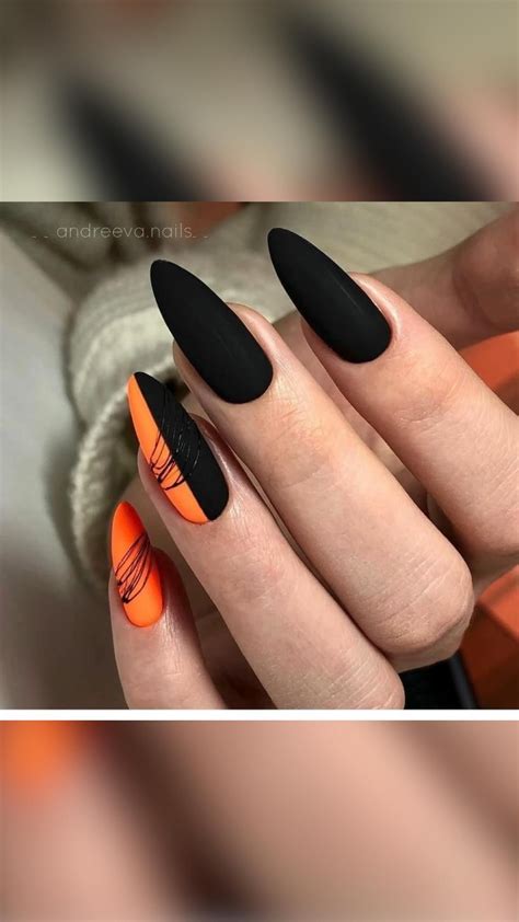 9 Inspirações De Nail Para O Tema Halloween Black Nails Orange Nails