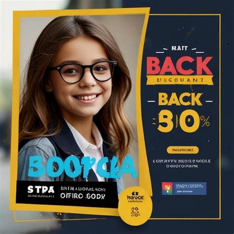 A Poster For A Girl With Glasses That Says Back To The Back Premium