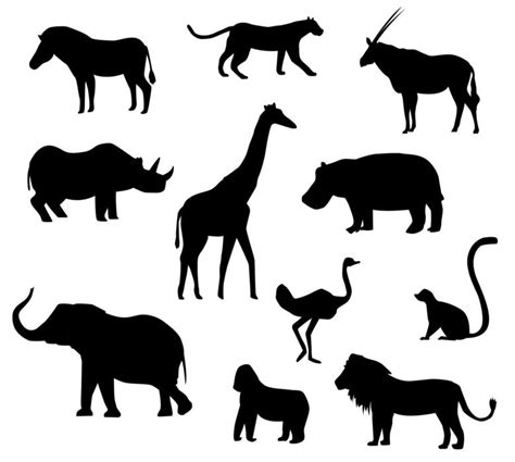 African Animal Silhouettes Vector Art Icons And Graphics For Free