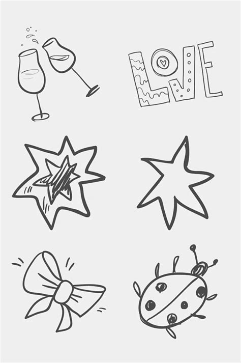 蝴蝶结酒杯手绘卡通简笔画免抠素材 花瓣网