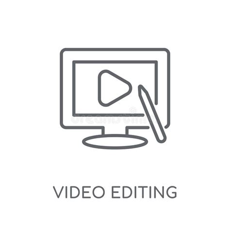 Video Editing Linear Icon Modern Outline Video Editing Logo Con Stock