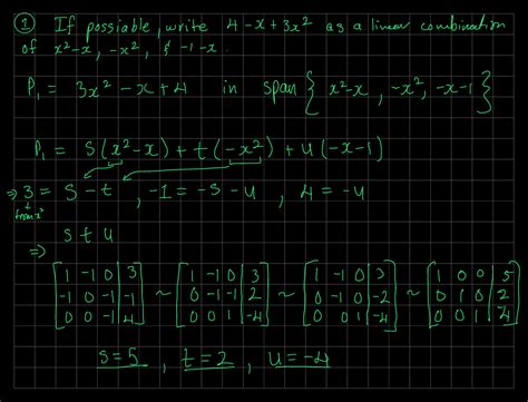 Subspaces And Spanning Sets 1 If Possible Write 4 1 3 2 As A Linear