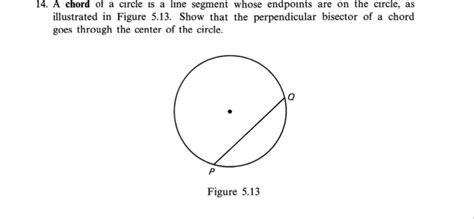 Solved A Chord Of A Circle Is A Line Segment Whose Endpoints