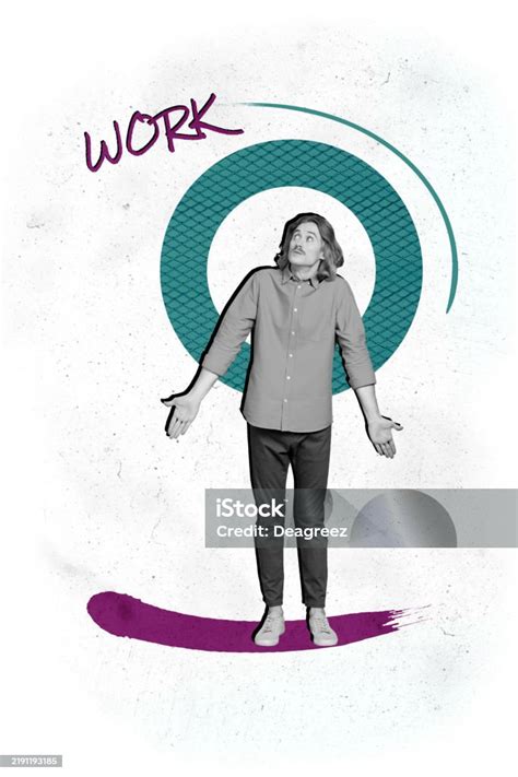 수직 콜라주 크리 에이 티브 포스터 일러스트 흑백 효과 충격 놀란 놀란 젊은이 작품 확산 손 템플릿 30 34세에 대한 스톡 사진 및 기타 이미지 Istock