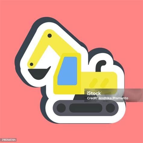 스티커 추적 굴삭기 중장비 요소 인쇄물 포스터 로고 인포그래픽 등에 적합합니다 건설 기계류에 대한 스톡 벡터 아트 및 기타 이미지 건설 기계류 건설 산업 건축하기