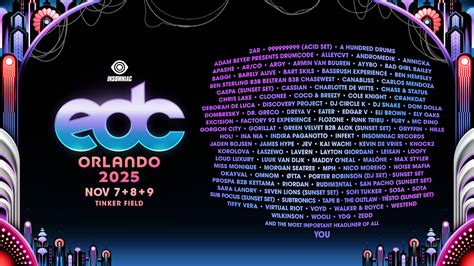 Edc Orlando 2025 Lineup Brings Debuts Sunset Sets And B2b Surprises To Tinker Field Central