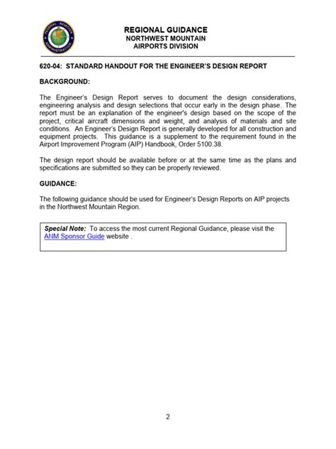 Standard Handout For Engineers Design Report Pdf