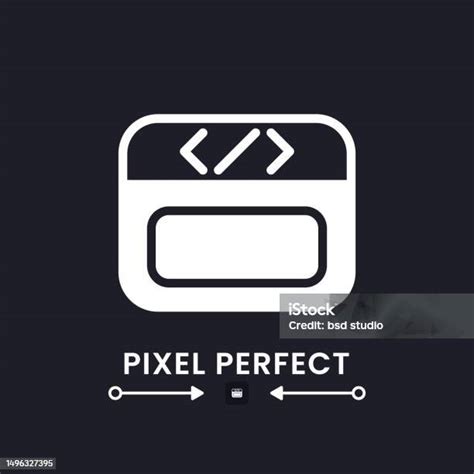 Webpage Coding White Solid Desktop Icon Stock Illustration Download Image Now Accessibility
