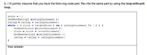 Solved B 15 Points Assume That You Have The Following