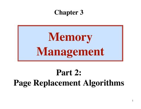 Part 2 Page Replacement Algorithms