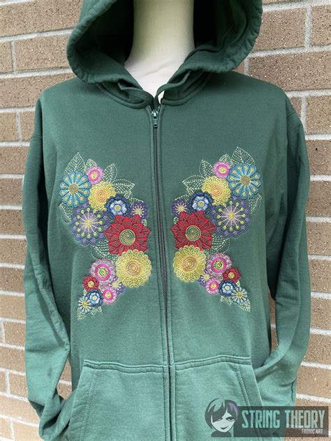 Flower Butterfly Split String Theory Fabric Art