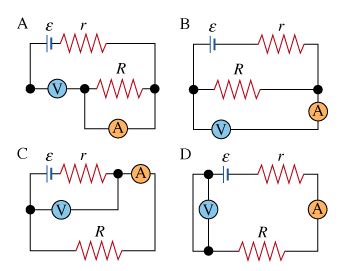 Solved In Which Of The 4 Diagrams A D Is The Ammeter Chegg Com