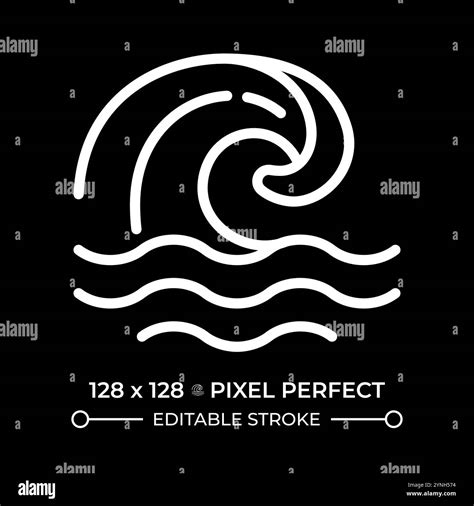 Wave White Linear Icon For Dark Theme Stock Vector Image And Art Alamy