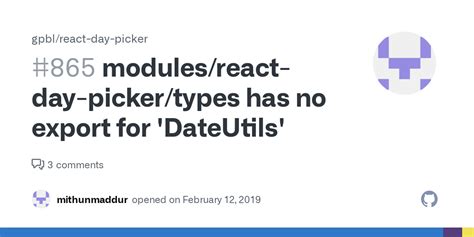 Modulesreact Day Pickertypes Has No Export For Dateutils · Issue