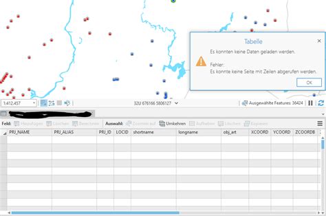 no attribute table entries when loading database v esri community