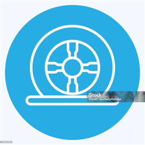 아이콘 타이어 플랫 자동차 기호에 적합합니다 파란 눈 스타일 편집 가능한 간단한 디자인 디자인 템플릿 벡터 간단한 그림