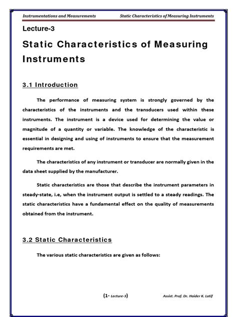 Lecture 3 Pdf Accuracy And Precision Hysteresis