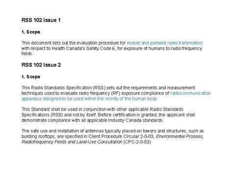 Rss 102 Issue 1 1 Scope This Document