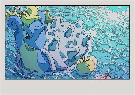 Onamuzi Illust Goldeen Lapras Pikachu Psyduck Togepi Nintendo