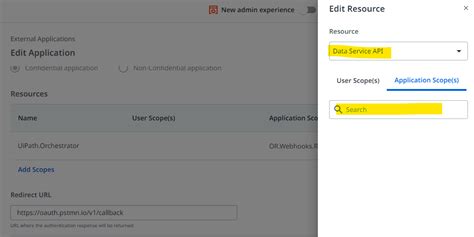 Unable To Add Application Scope For My Data Service Data Service