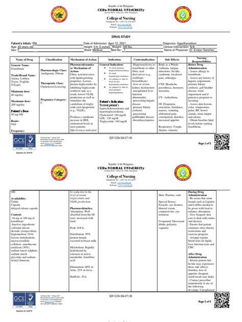 Fenofibrate Pdf Clinical Medicine Medical Specialties
