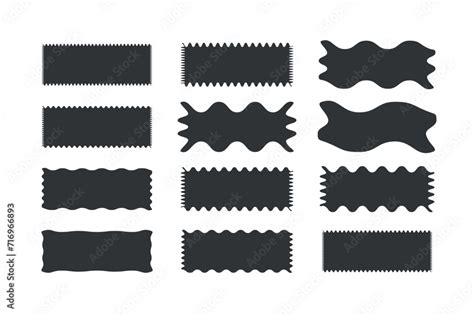 Rectangle Shape Frame With Zigzag Rectangular Jagged Curved Box