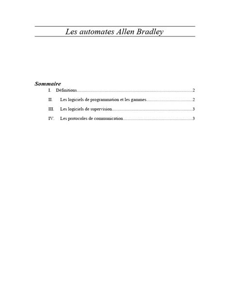 Les Automates Allen Bradley Pdf