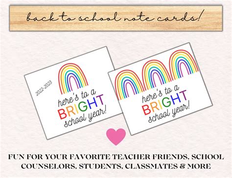 Back To School Teachers Card Bright School Year Ahead First Day Of School Teacher Cards