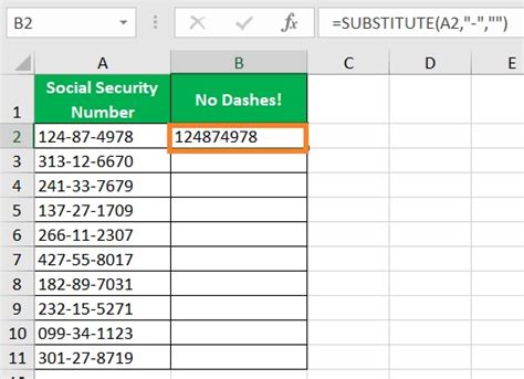Remove Dashes In Excel