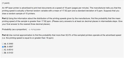Solved Point An Hp Laser Printer Is Advertised To Print Chegg Com