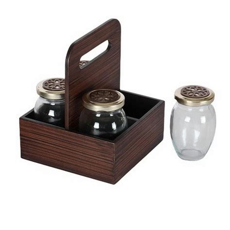 Rotational Wooden T Box With 4 Laser Cut Design Matki Jars 6x6x75