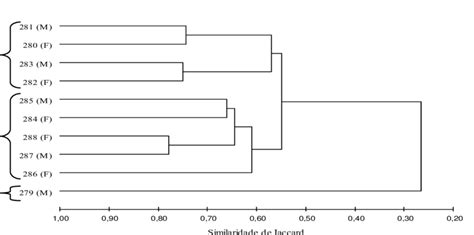 genetic similarity dendrogram generated by jaccard s similarity