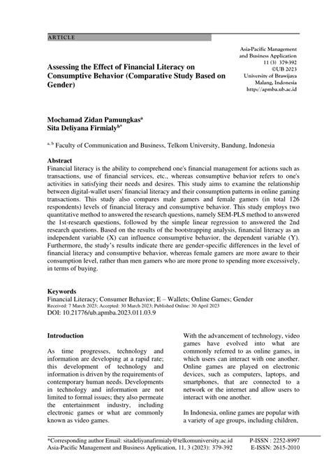 pdf assessing the effect of financial literacy on consumptive