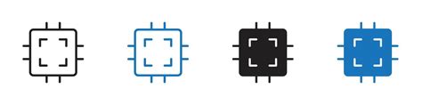 Processor Icon Set Outline Vector Art At Vecteezy