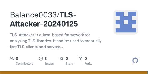 Github Balance0033tls Attacker 20240125 Tls Attacker Is A Java Based Framework For Analyzing