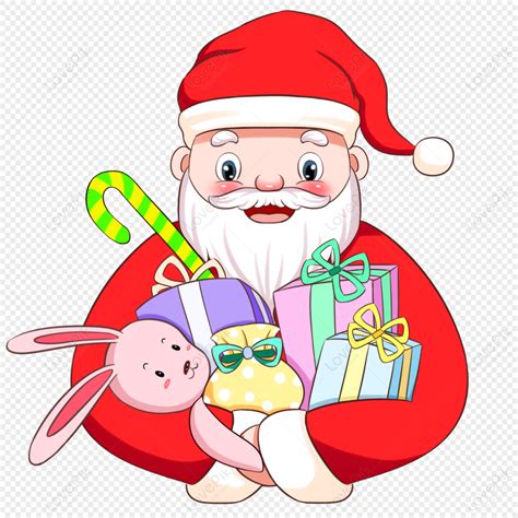 산타 클로스는 선물을 들고 Png 일러스트 무료 다운로드 Lovepik
