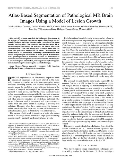 Pdf Atlas Based Segmentation Of Pathological Mr Brain Images Using A