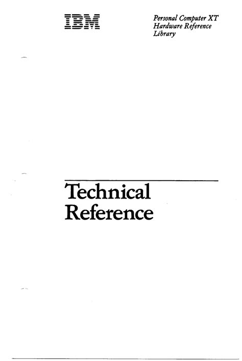 SOLUTION Ibm Personal Computer Xt Hardware Reference Library Technical