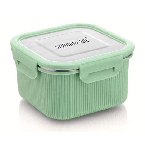 800 Ml Lock N Store Microsafe Steel Container Square With Steel Lid